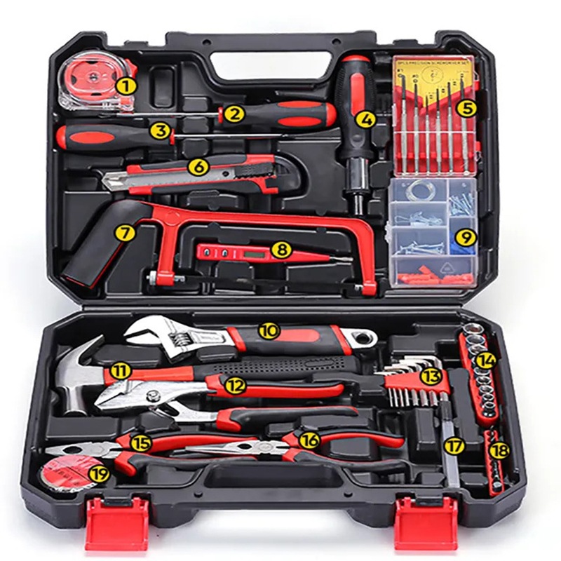 Buy 108PC Tool Kits Tool Box Carry Case Handle Toolbox Storage Set - MyDeal