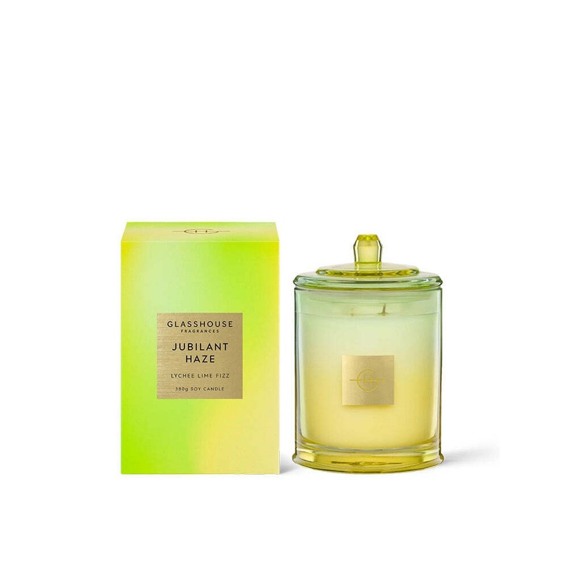 Buy Glasshouse Fragrances Jubilant Haze 380g Soy Scented Candle Lychee ...