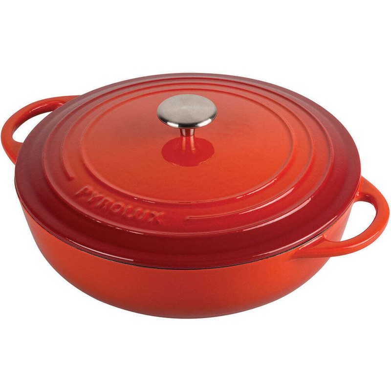 Buy Pyrolux Pyrochef 28cm/4L Cast Iron Round Chef Pan w/ Lid Stove ...