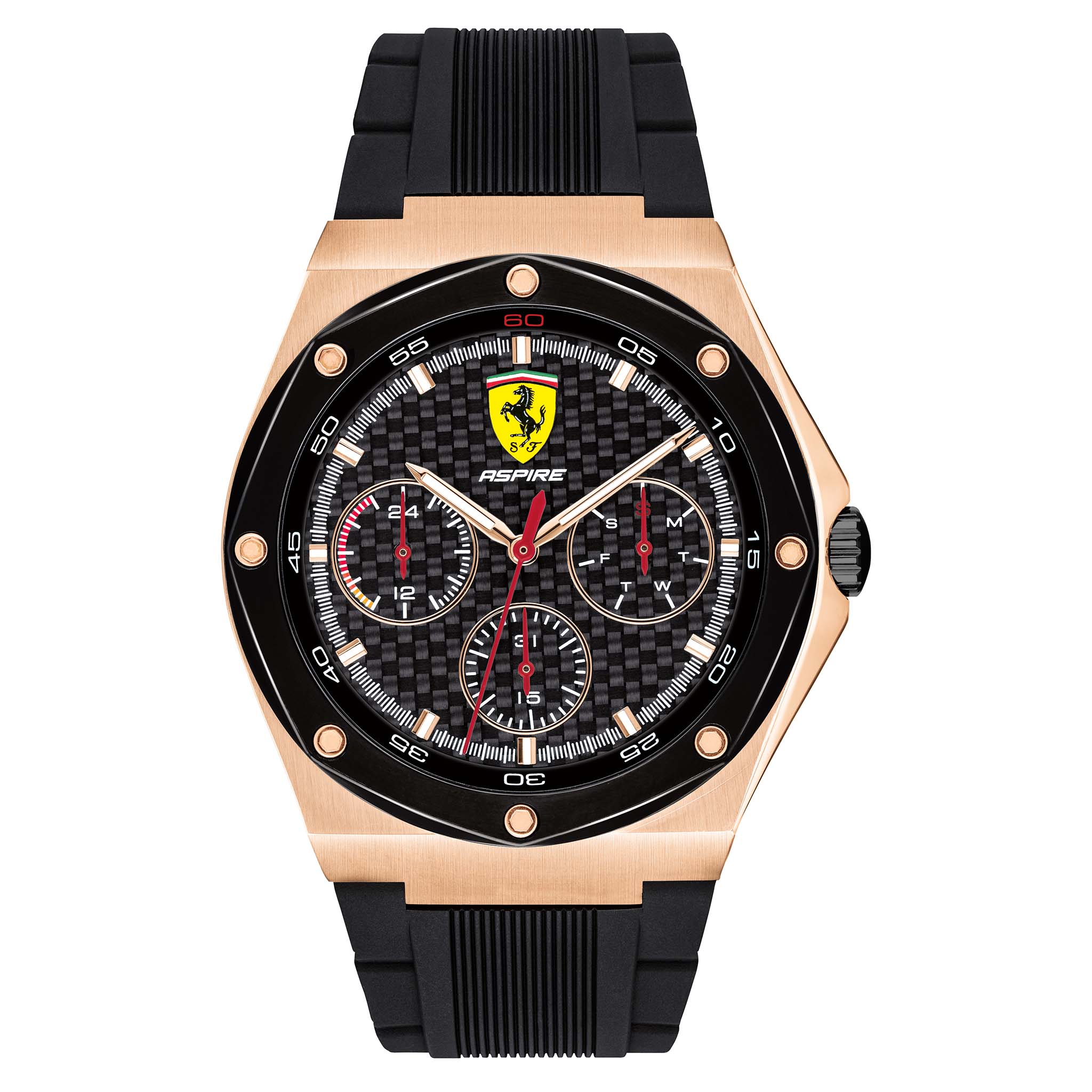 Buy Scuderia Ferrari Aspire Black Silicone Multi-function Men's Watch ...