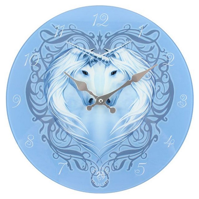 Buy Anne Stokes Unicorn Heart Glass Clock - MyDeal Australia