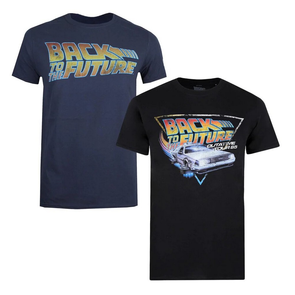 Buy Back To The Future Mens Logo Cotton T-Shirt (Pack of 2) - MyDeal ...