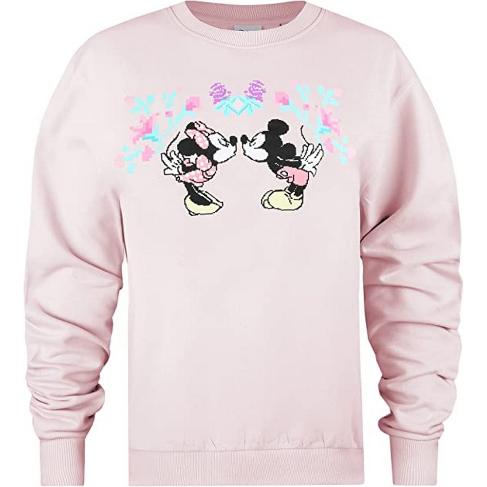 Buy Disney Womens/Ladies Mickey & Minnie Mouse Cross Stitch Sweatshirt ...
