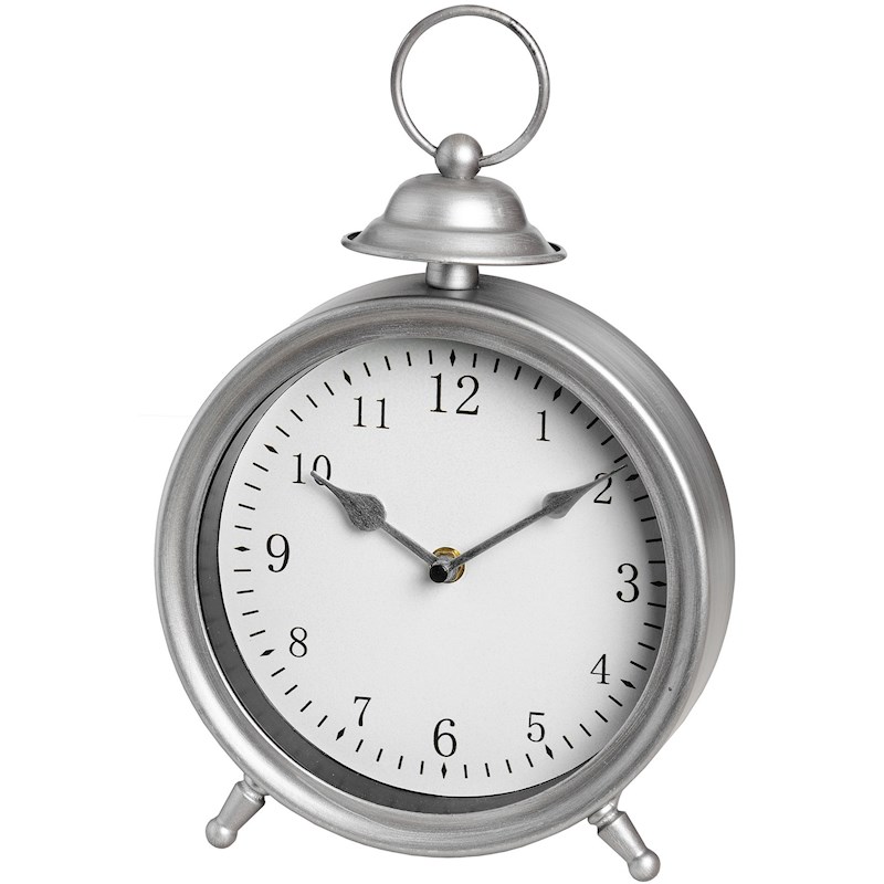 Buy Hill Interiors Silver Round Mantel Clock With Bell Handle - MyDeal ...