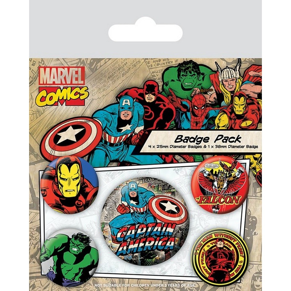 Buy Marvel Captain America Badge Set (Pack Of 5) - MyDeal Australia
