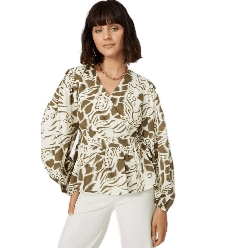 Buy Principles Womens/Ladies Animal Print Poplin Wrap Blouse - MyDeal