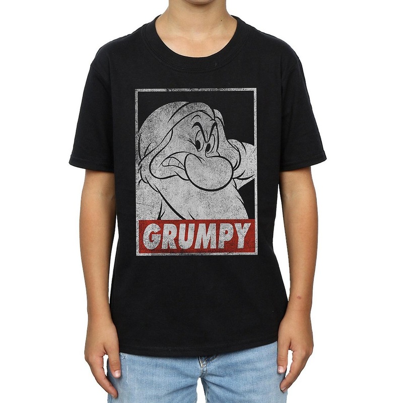 Buy Snow White And The Seven Dwarfs Boys Grumpy Poster Cotton T-Shirt ...