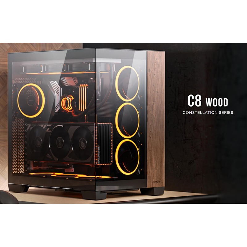 Buy Antec C8 Wood E-ATX, ATX, Seamless Edge View Front and Side, USB-C ...