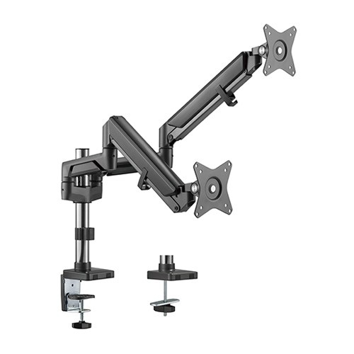 Buy Brateck Dual Monitors Pole-Mounted Gas Spring Aluminum Monitor Arm ...