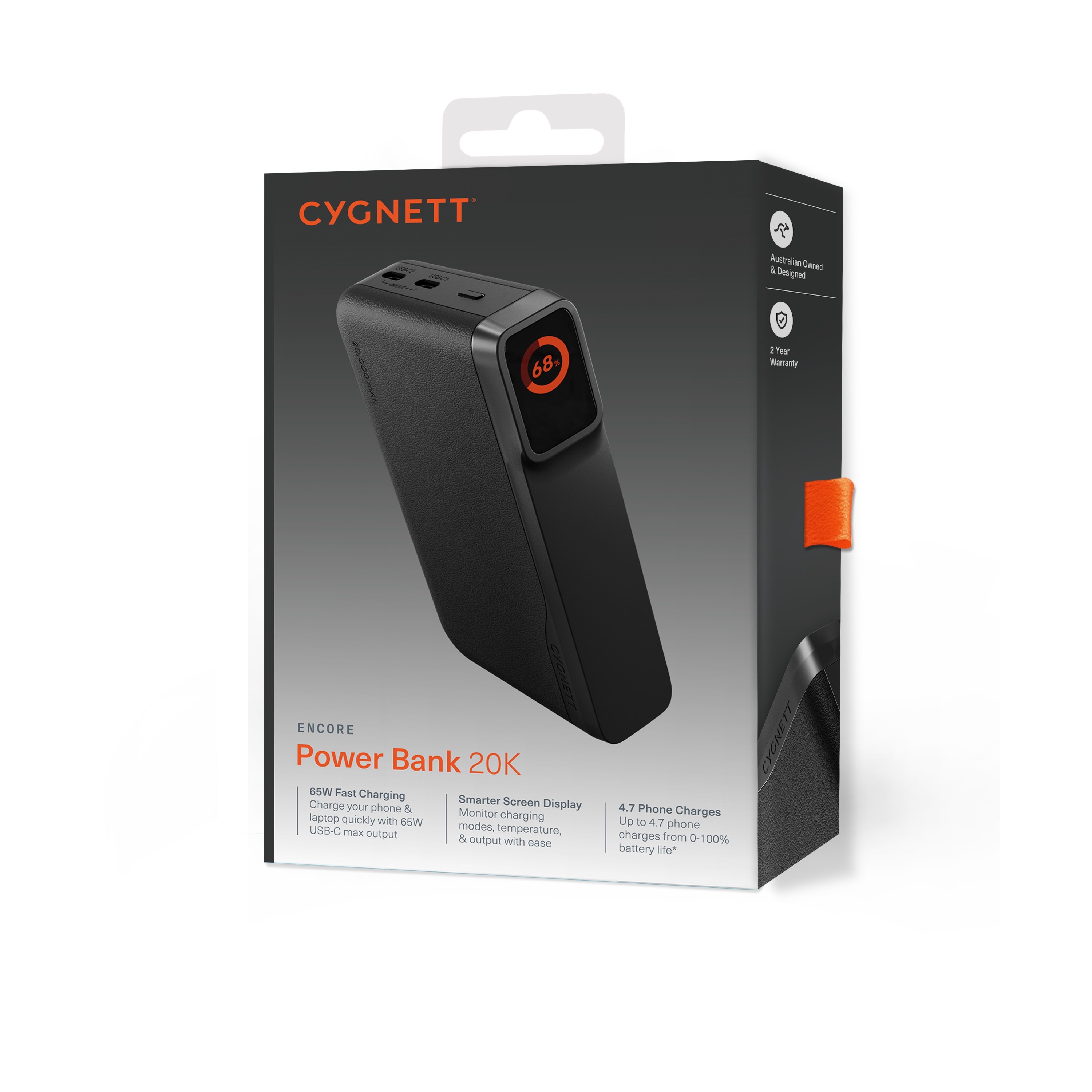 Buy Cygnett Encore 20k mAh Power Bank - Graphite(CY5633PBCHE), 65W, 2x ...