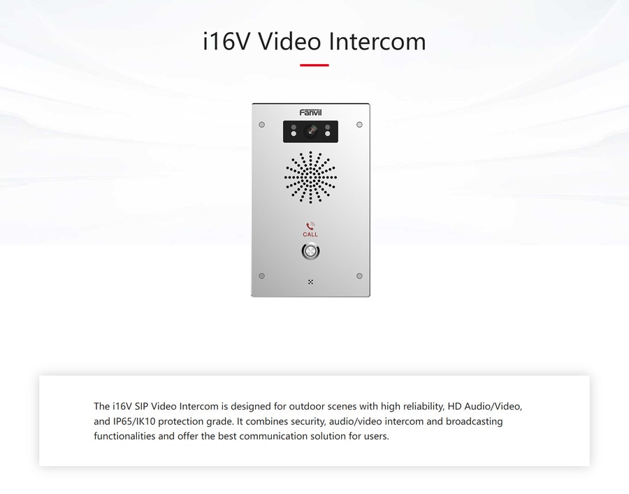 Buy Fanvil i16v Outdoor Audio/Video Intercom, 2 SIP Lines, 1 DSS Key ...