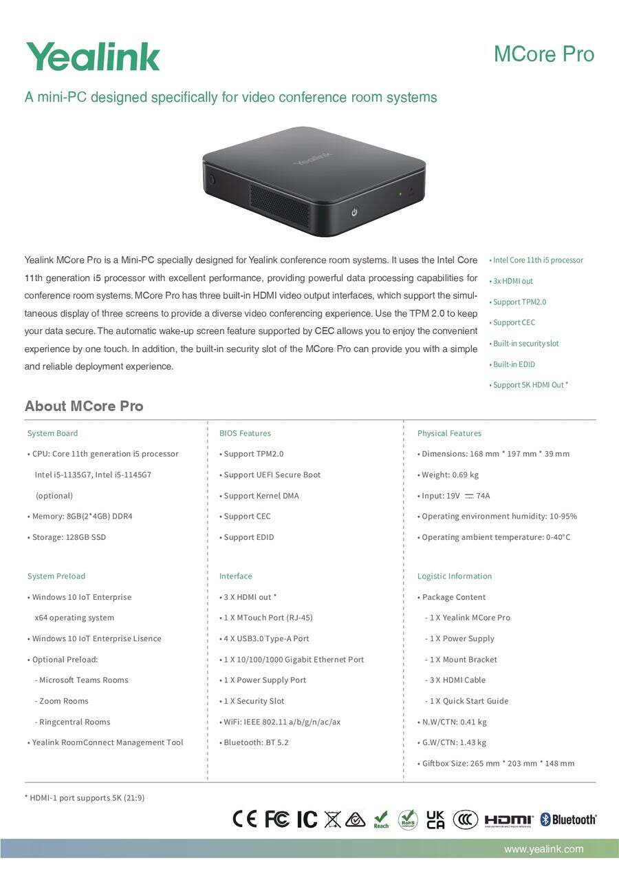 Buy Yealink MCore PRO PC, Pre-Loaded for MS MCORE-PRO-MS - MyDeal