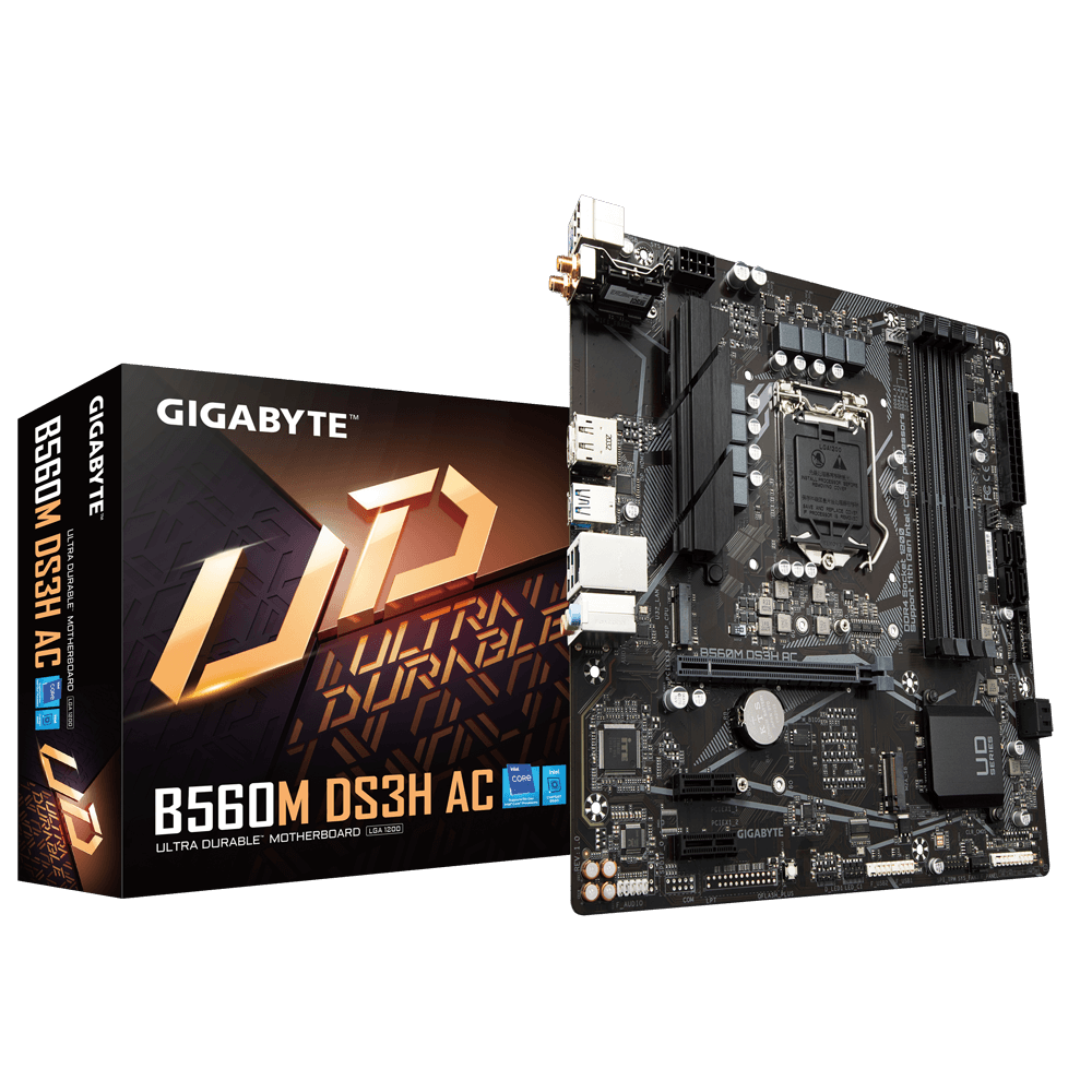 Buy Gigabyte B560M DS3H AC mATX Motherboard, 4x DDR4 ~128GB, 1x PCI-E ...