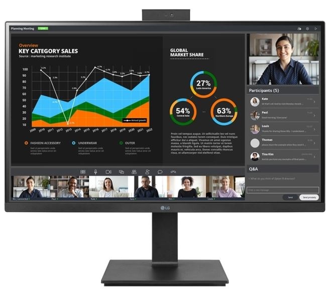 Buy LG 27' IPS 5ms 2K Webcam Mic, QHD (2560x1440) Pivot Monitor with ...