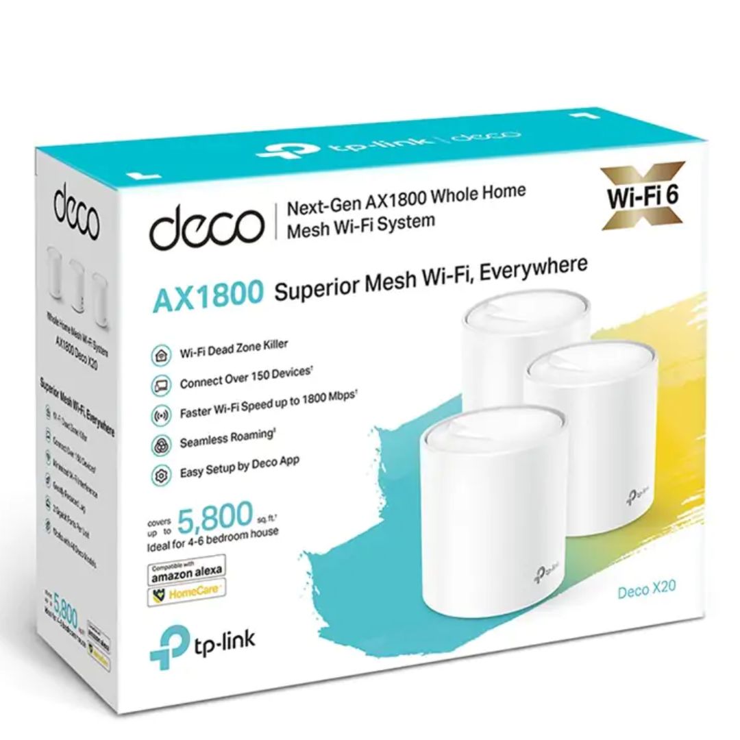 Buy TP-Link Deco X20(3-pack) AX1800 Whole Home Mesh Wi-Fi System, Up To 530 sqm Coverage, WIFI6 ...