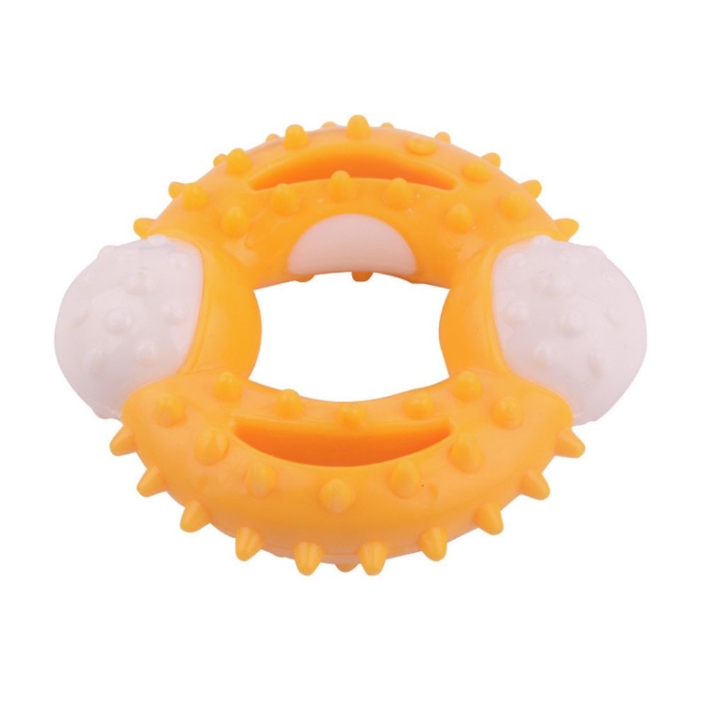 Buy 2-Pack Dog Toys Chew-Resistant Teeth Cleaning Unique Shape, Yellow ...