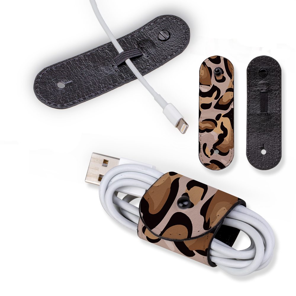 Buy Universal Cable Cord Wrap (100mm x 30mm), Paper Leather, Leopard ...