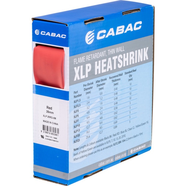 Buy CABAC HS25.4RED-5M 25.4Mm X 5M Heat Shrink Box Red - MyDeal Australia