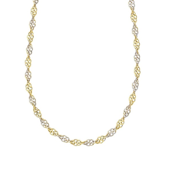 Buy Bevilles 9kt Two Tone Gold Necklace Chain - MyDeal Australia