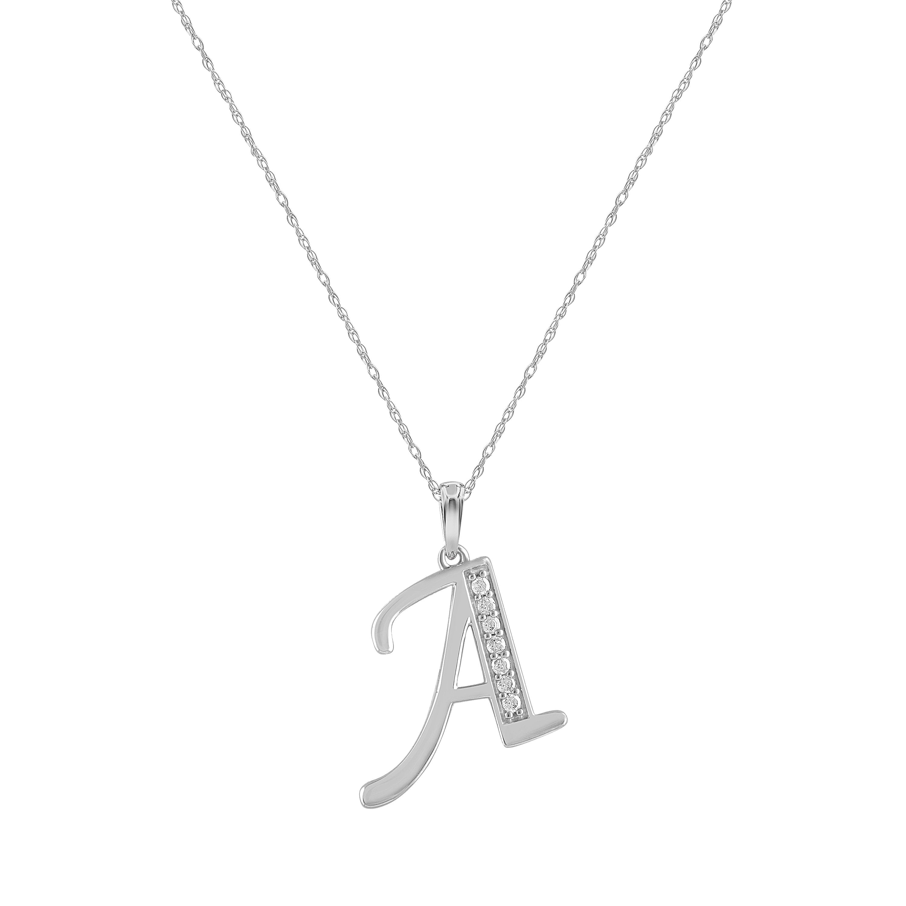 Buy Bevilles Diamond Initial Necklace in Sterling Silver - MyDeal Australia