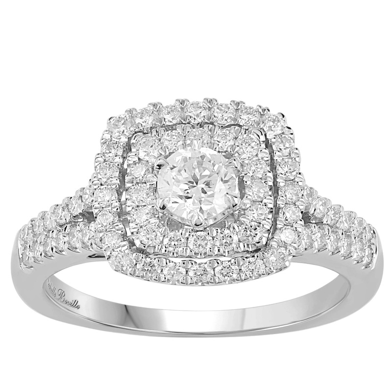 Buy Bevilles Love by Michelle Beville Halo Solitaire Ring with 1.00ct ...