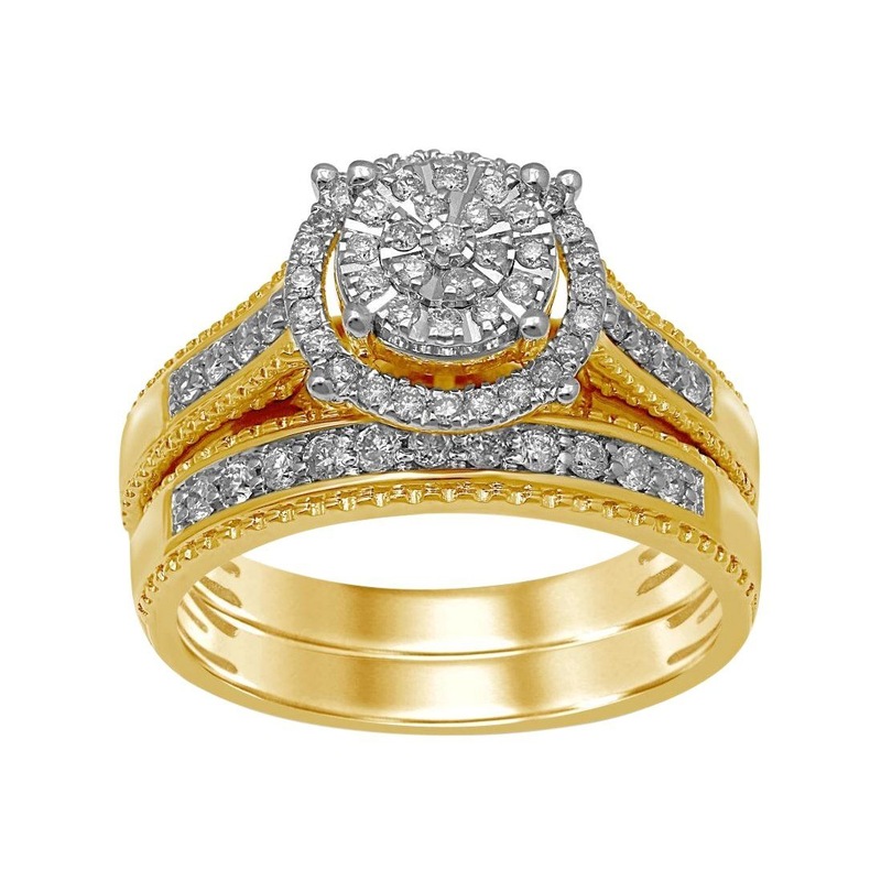 Buy Bevilles Martina Solitaire Look Halo Ring with 1/2ct of Diamonds in ...