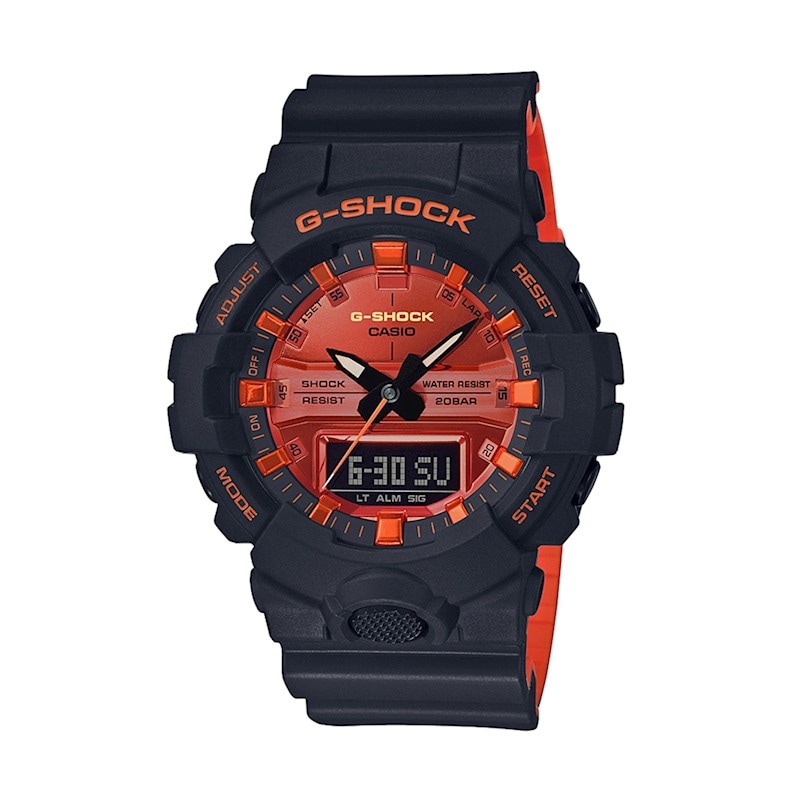 Casio G Shock Analog-Digital Orange Face Watch GA-800BR-1ADR Silicone ...