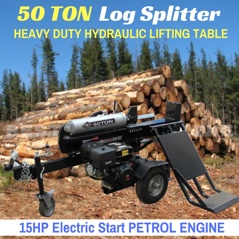 Buy Log Splitter 50 Ton Black Diamond Hydraulic Lifting Table 15HP ...