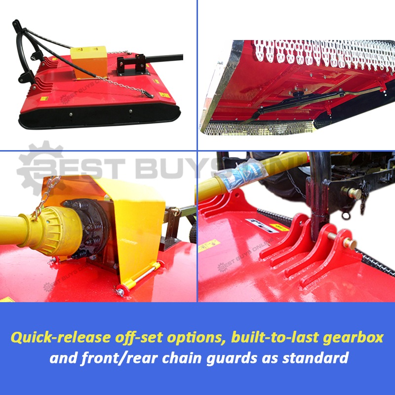 Tractor Slasher 7ft 2080mm Heavy Duty 60HP Gearbox PTO included Double ...
