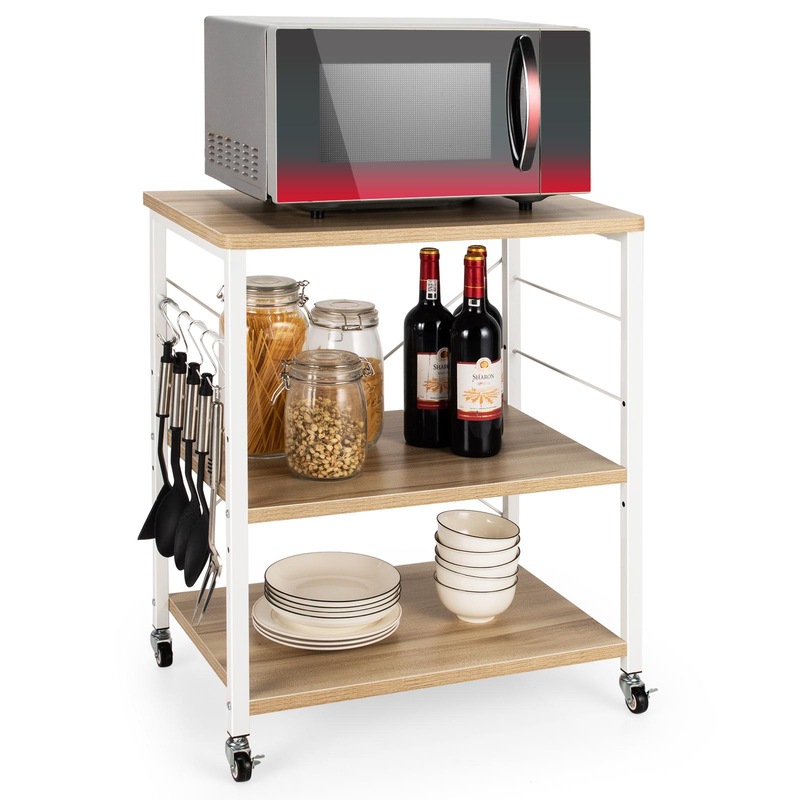 3-Tier Wood Kitchen Rack & Trolley | Stylish Storage Solution - MyDeal ...