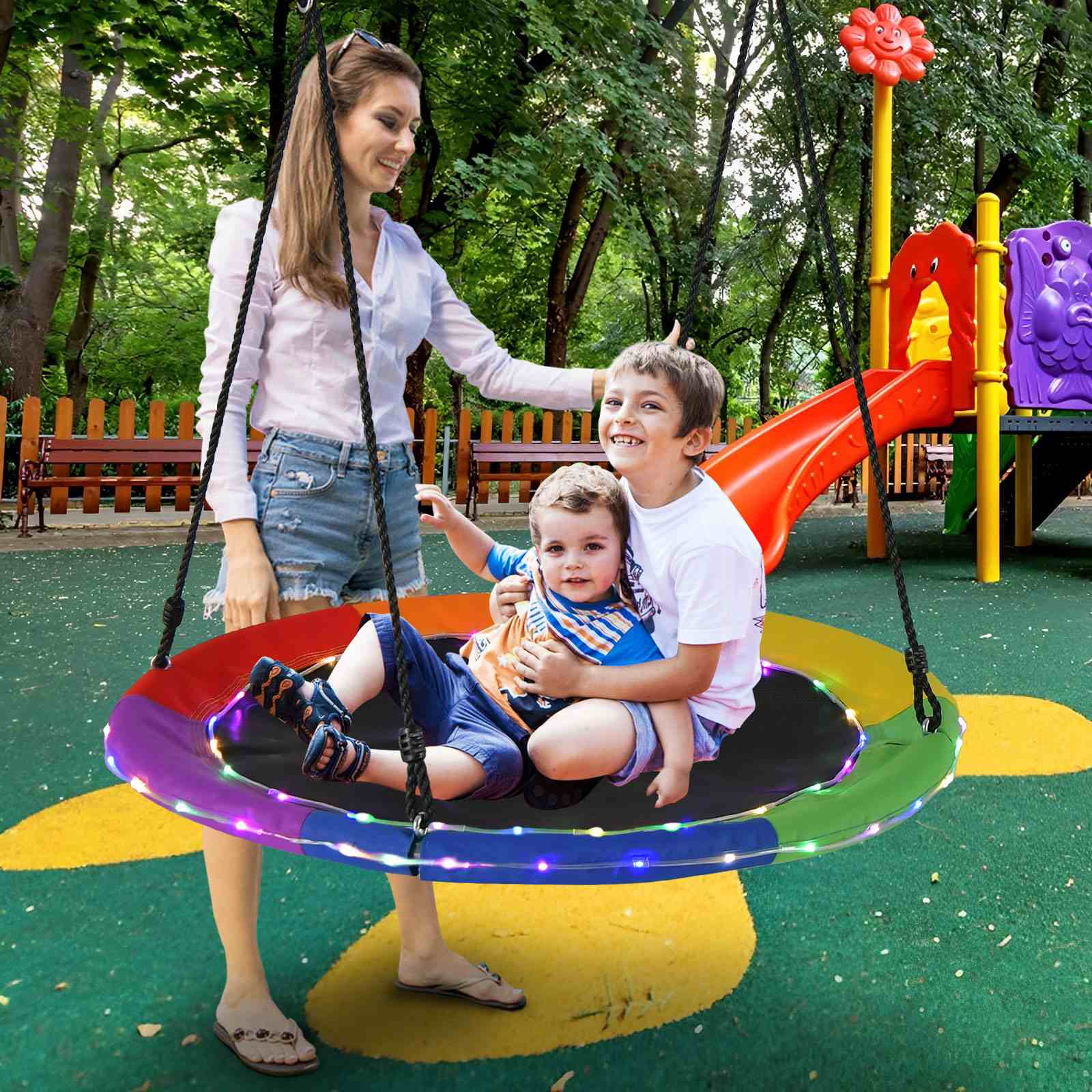 Saucer tree swing store