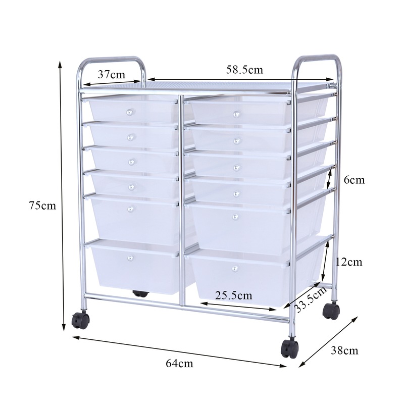 Costway Rolling Storage Trolley Cart, Home/Office Organiser Filing ...