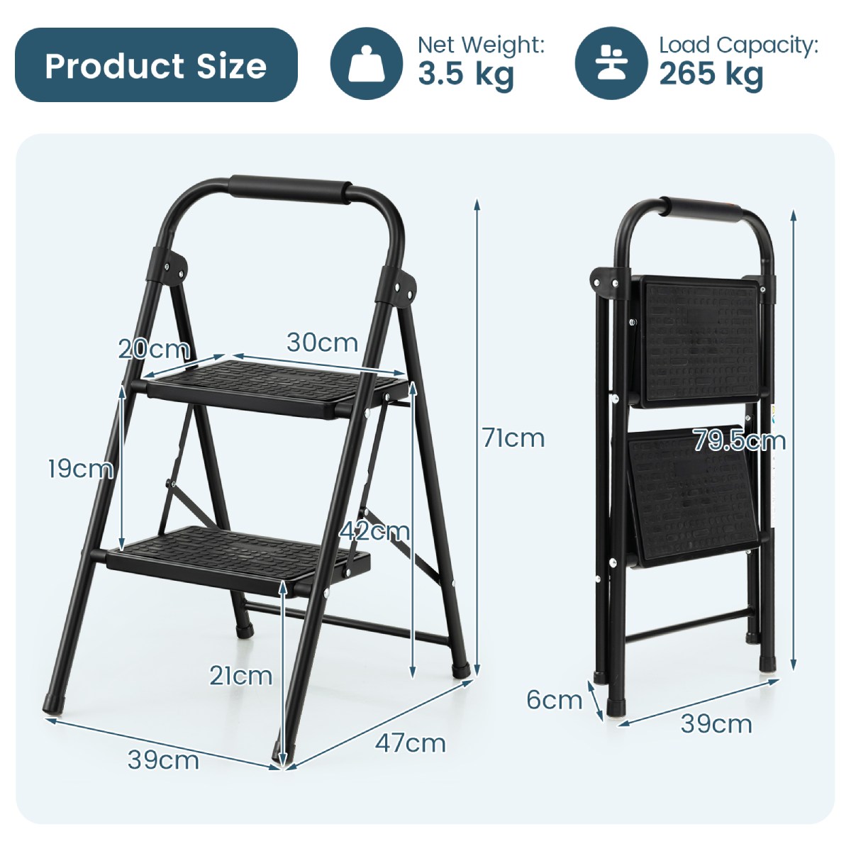 Portable folding ladder store