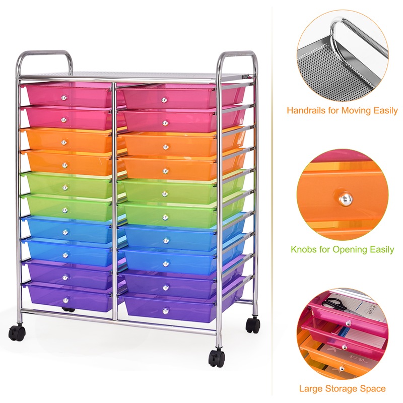 Buy Costway 6-Tier Rolling Storage Trolley, Home/Office Organiser ...
