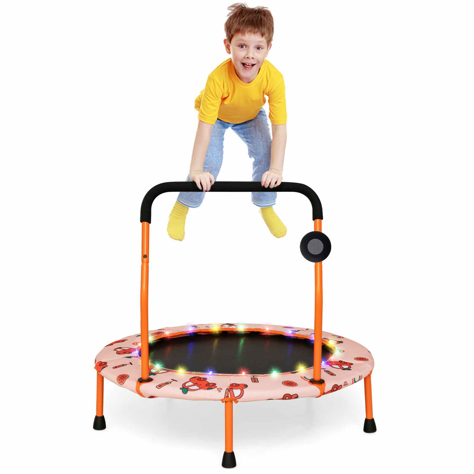 Buy Costway 36" Mini Kids Trampoline Handrail Fitness Rebounder w/LED ...