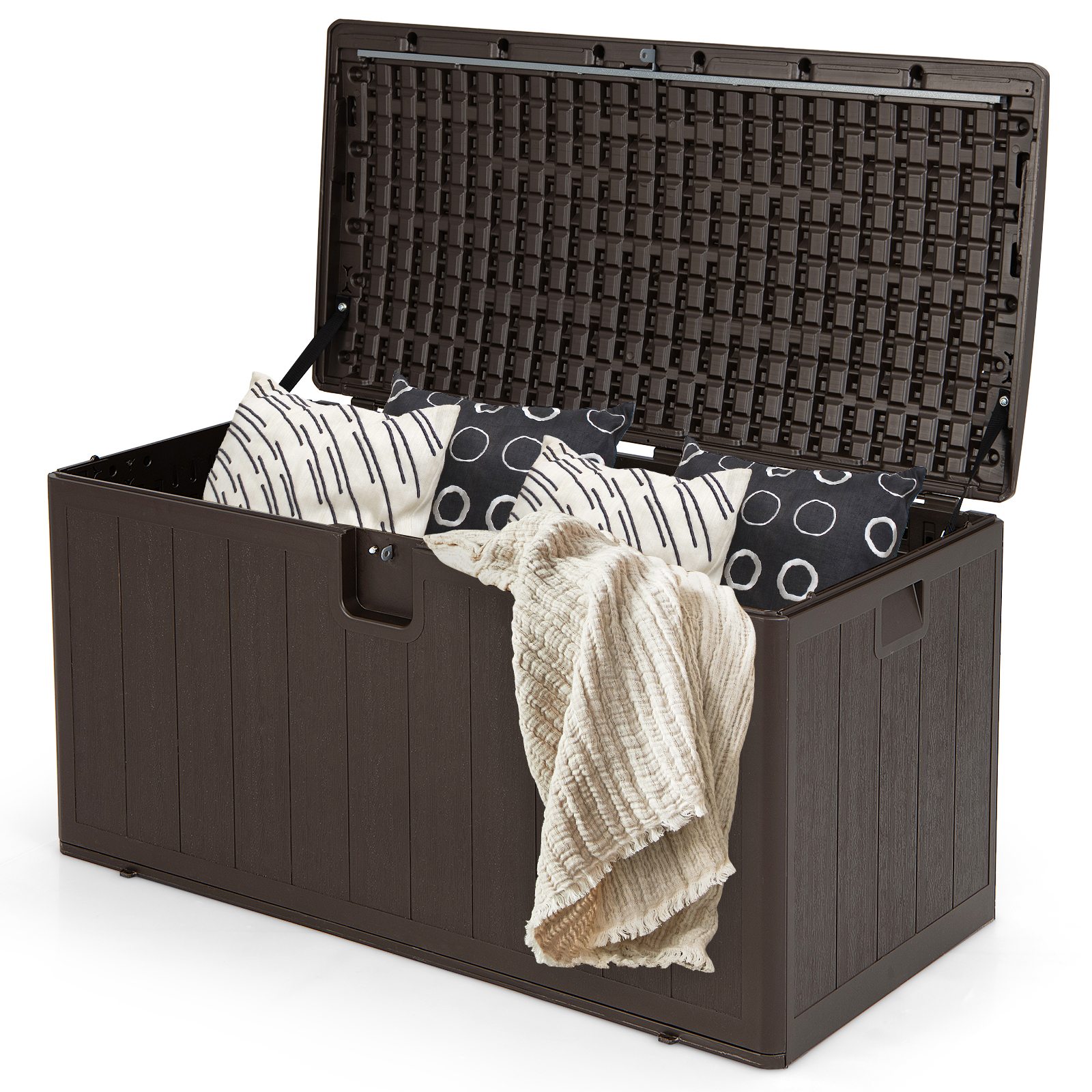 Buy Costway 400L Outdoor Storage Deck Box Lockable Home Organization ...