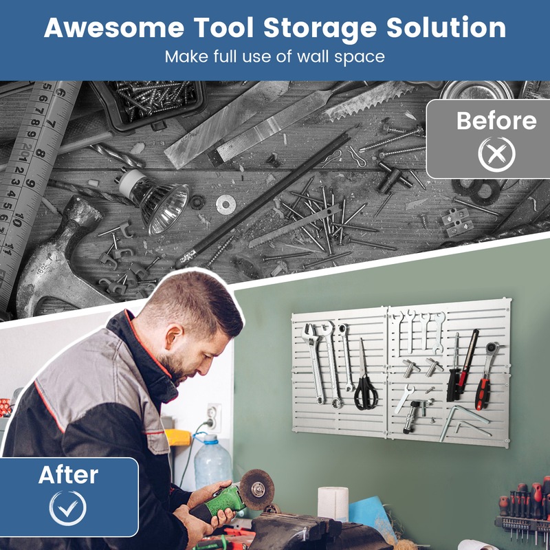 Buy Costway 4x Magnetic Tool Holder Panels Wall-mounted Parts Organizer ...