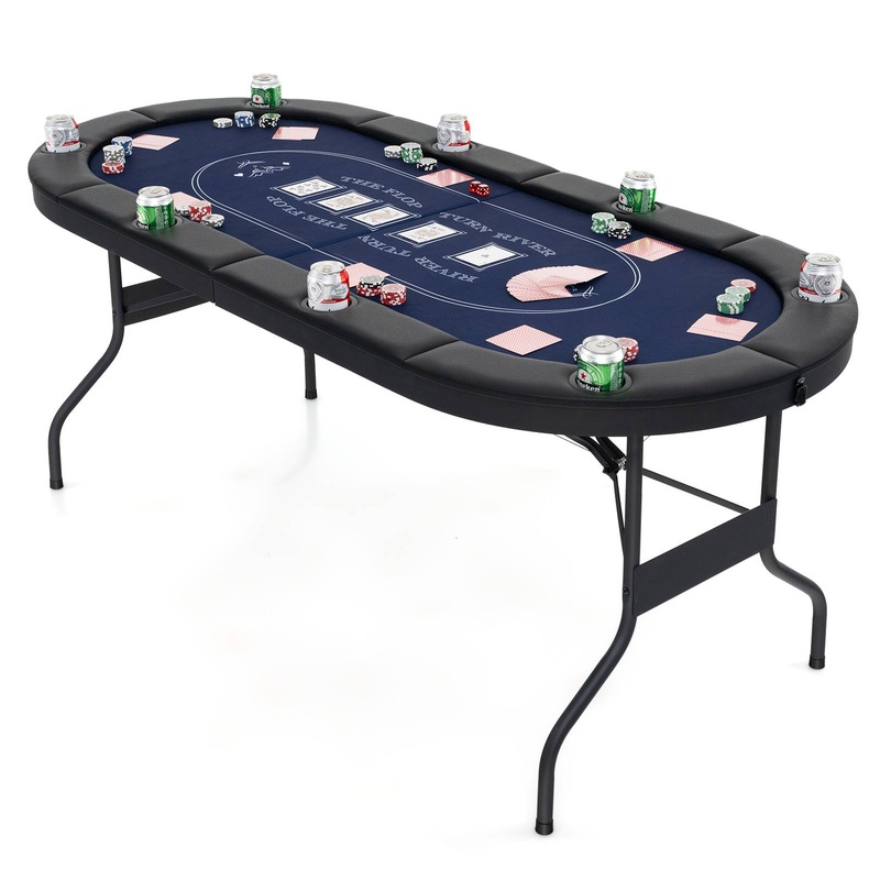 Buy Costway 8-Player Poker Table Foldable Card Board Portable Game ...