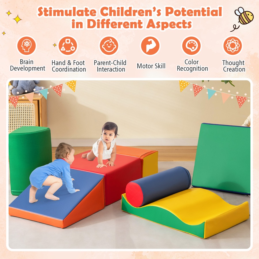 Buy Costway Large Soft Foam Blocks Climb Crawl Playset Indoor Activity ...