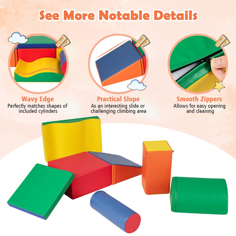 Buy Costway Large Soft Foam Blocks Climb Crawl Playset Indoor Activity ...