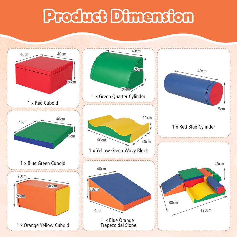 Buy Costway Large Soft Foam Blocks Climb Crawl Playset Indoor Activity ...