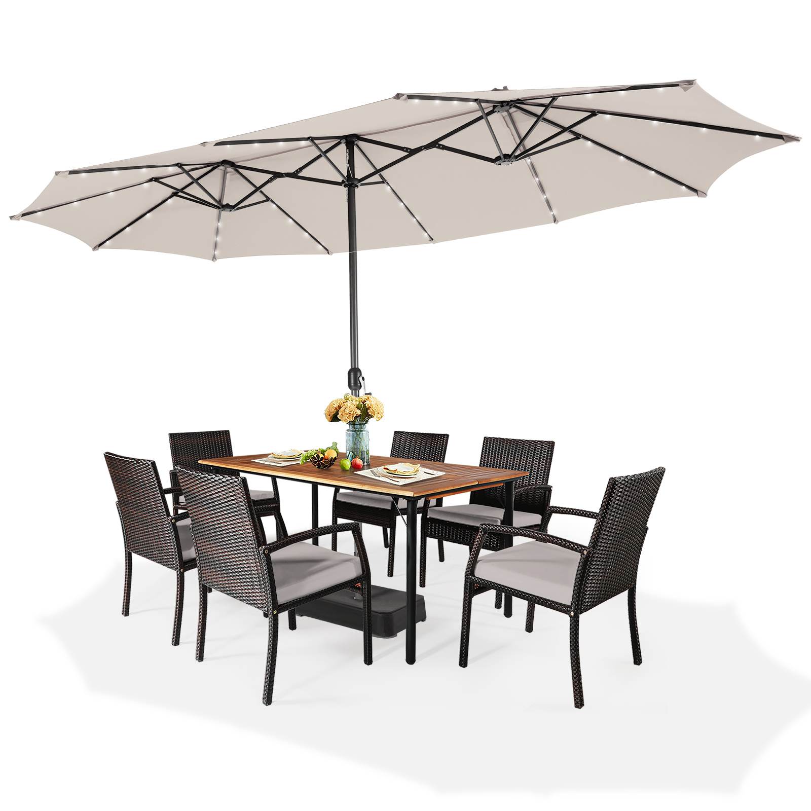 Buy Costway Double-Sided Patio Umbrella Outdoor Parasol w/Ample Shade ...