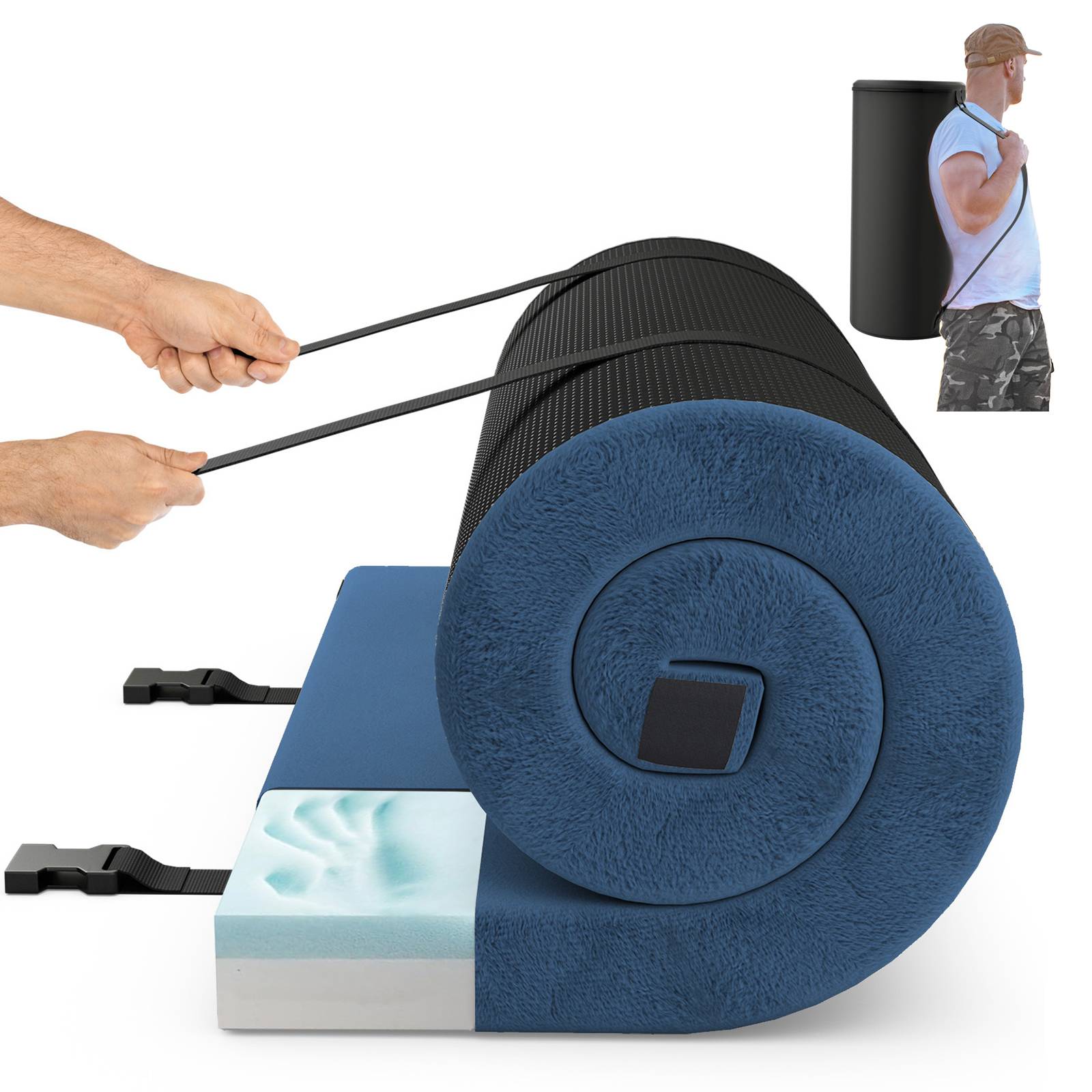 Buy Costway Foldable Memory Sponge Camping Mattress Indoor Outdoor ...