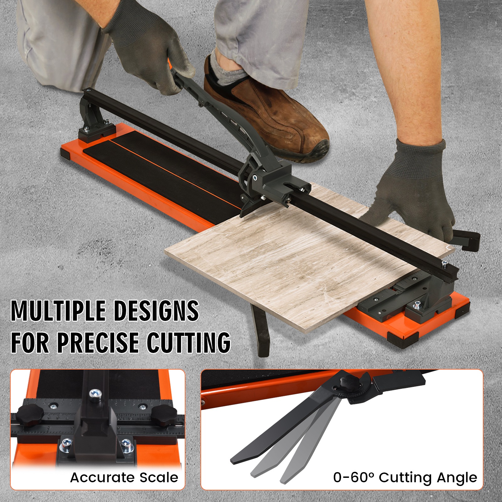 Costway 91cm Pro Tile Cutter Manual Tiling Saw Tile Cutting Tool Adjustable w Scale Porcelain Ceramic Granite