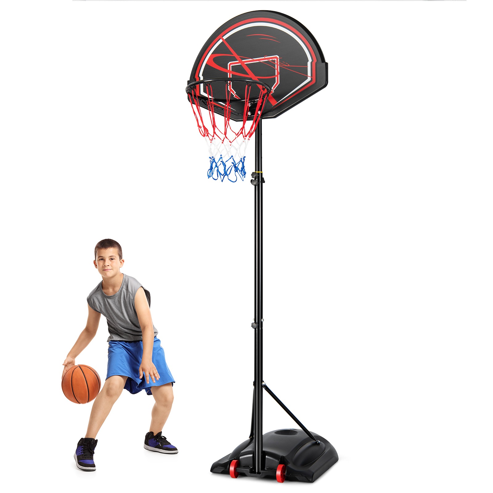 Buy Costway Portable Basketball Goal Hoop Adjustable Basketball Stand ...