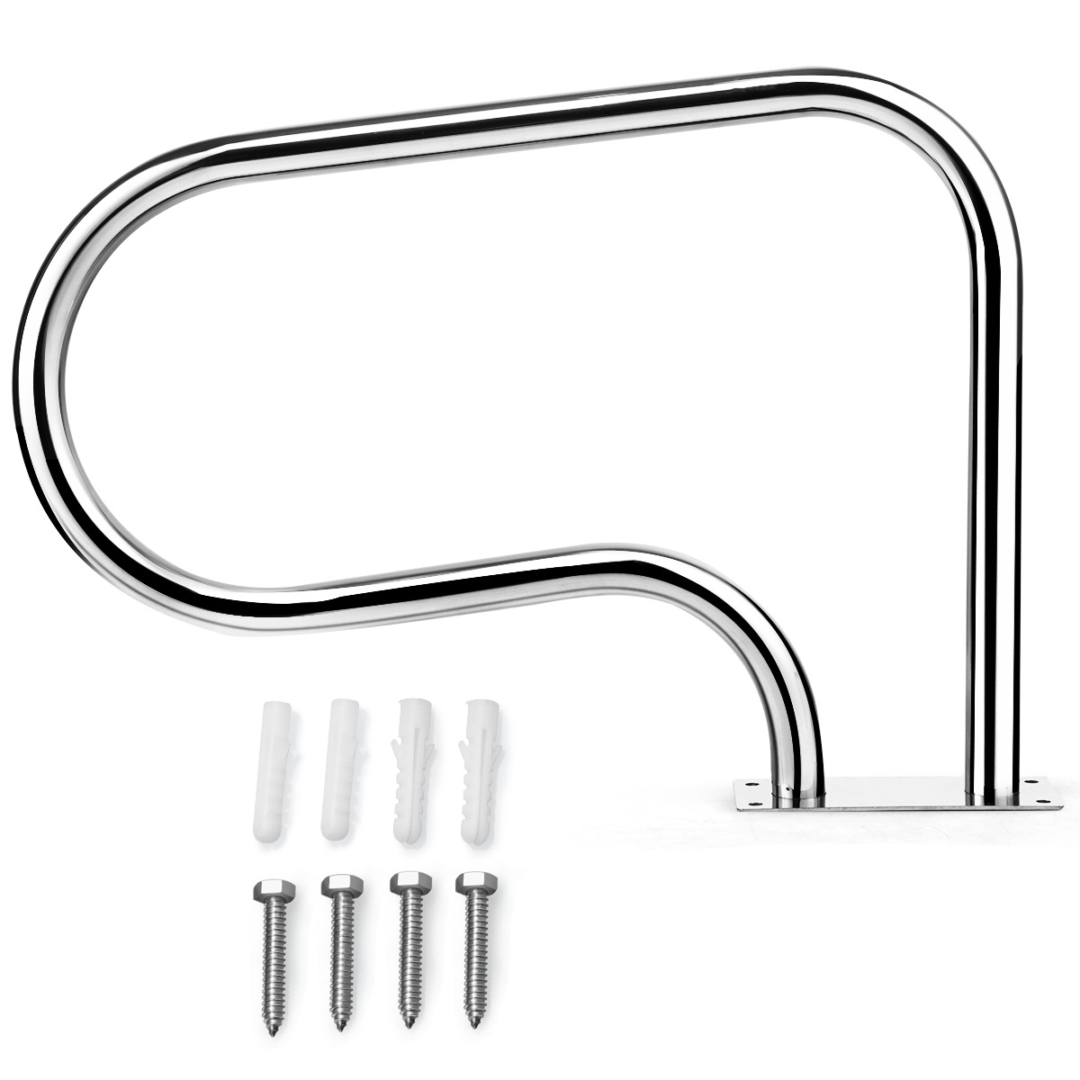 Buy Costway Swimming Pool Hand Rail Stainless Steel Ladder Handrail ...