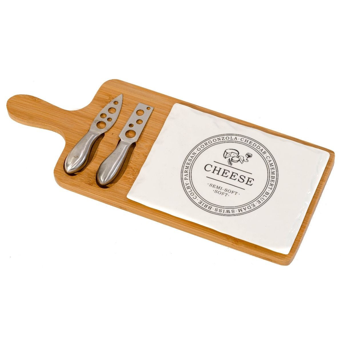 Buy Casa Gift Boxed - Rectangular Porcelain Cheeseboard on Bamboo Base ...