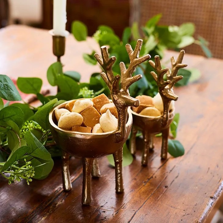 Buy Provincial & Rustic Reindeer Sweets Bowl in Gold - Set of 2 ...