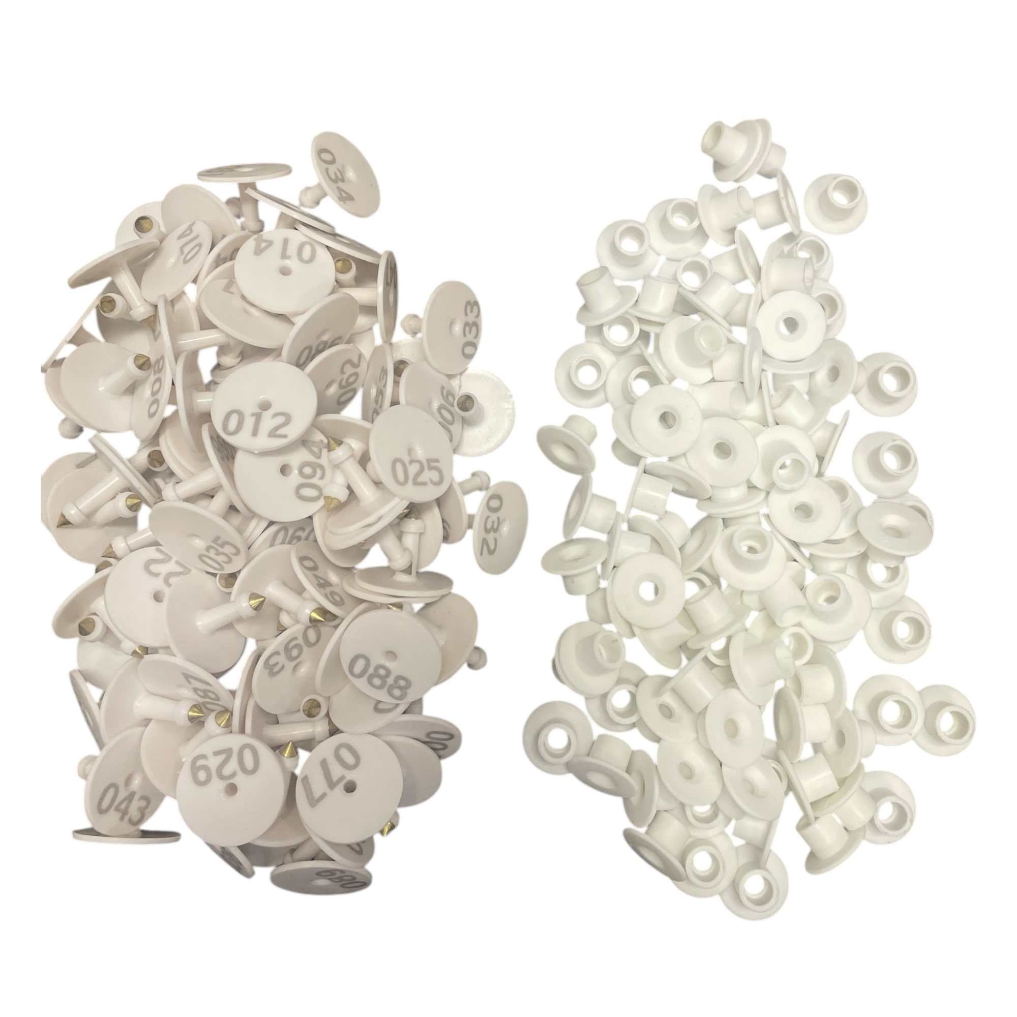 Buy 1-100 Cattle Number Ear Tag Set - Round White Pig Sheep Goat ...