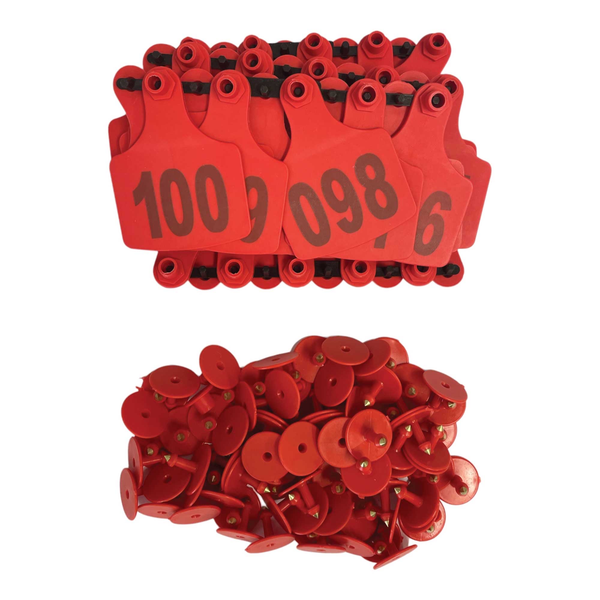 Buy 1-100 Cattle Number Ear Tags 7.5x10cm Set - XL Red Cow Sheep ...